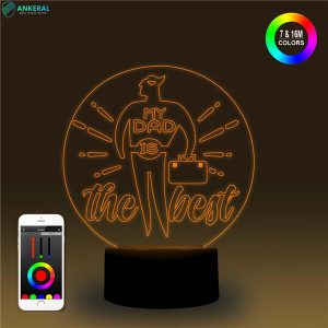World’s Best Dad Smart APP 3D Lamp for Father’s Day Gift